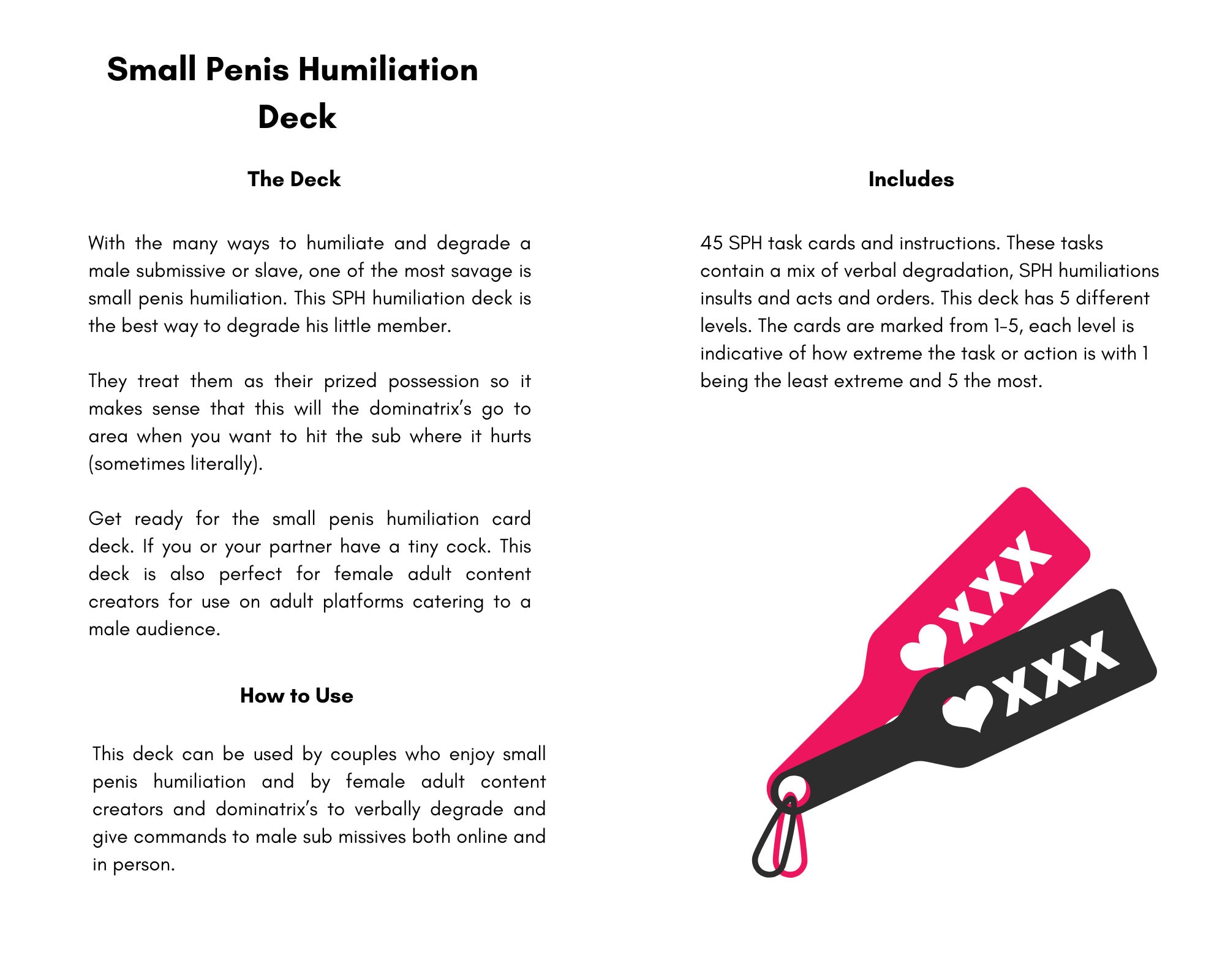 The Submissive Male Humiliation Sex Bundle - Includes Femdom Cards ...