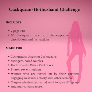 Cuckquean Challenge Cards - Ultimate Hot Husband Game for Cheating ...