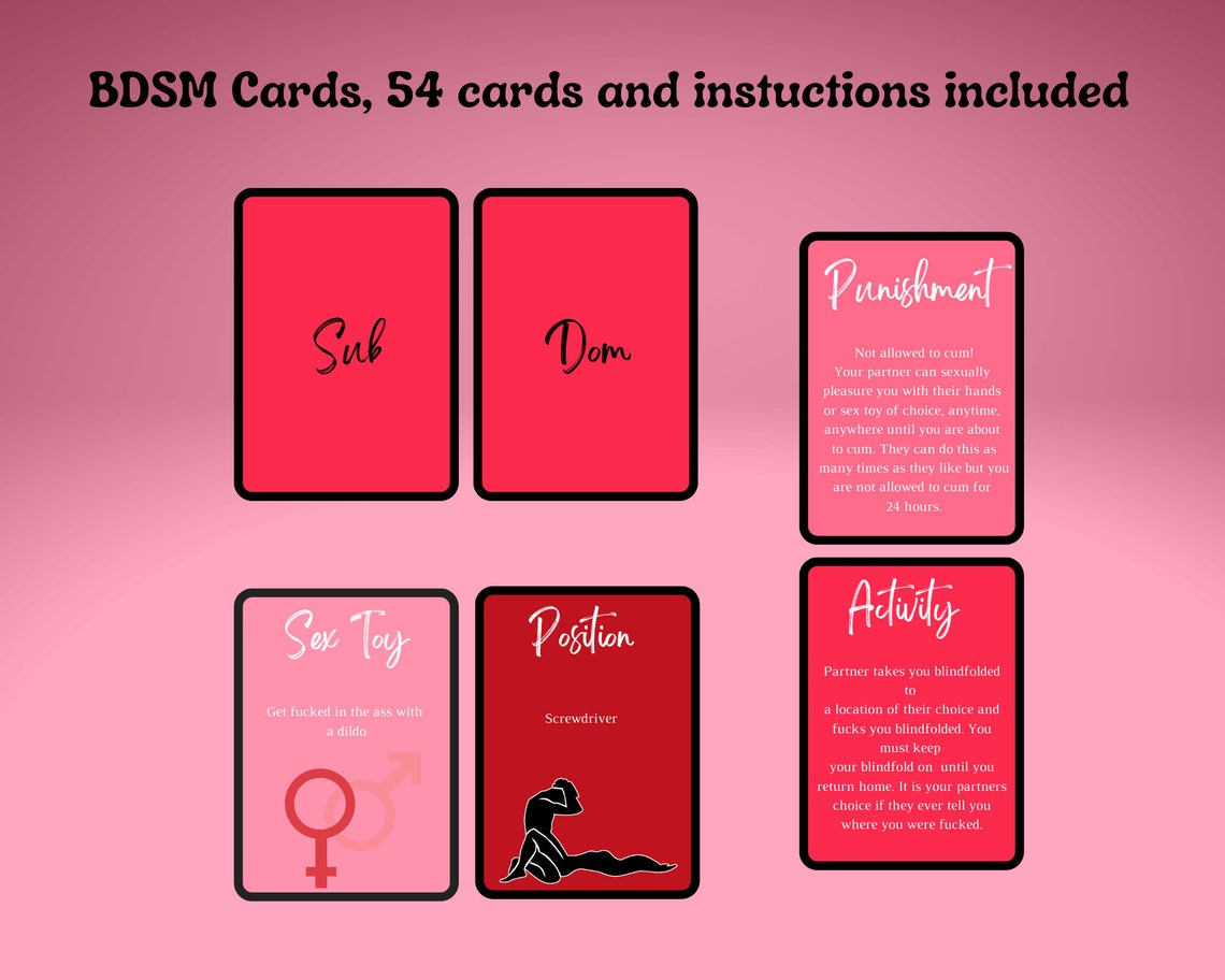 3 in 1 Extreme Adult Sex Card Bundle BDSM Sex Cards Instant Download ...