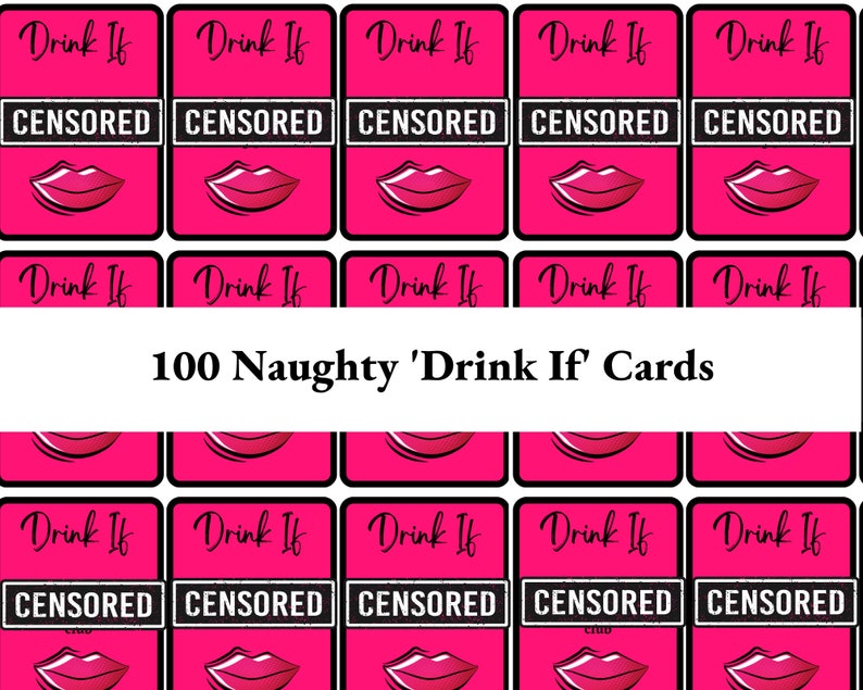 Kinky 'drink If' Couples Drinking Game - Sexy Gift for Him - Printable ...