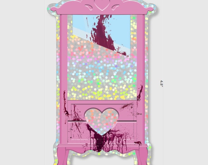 Holographic Pink Guillotine Sticker - Etsy