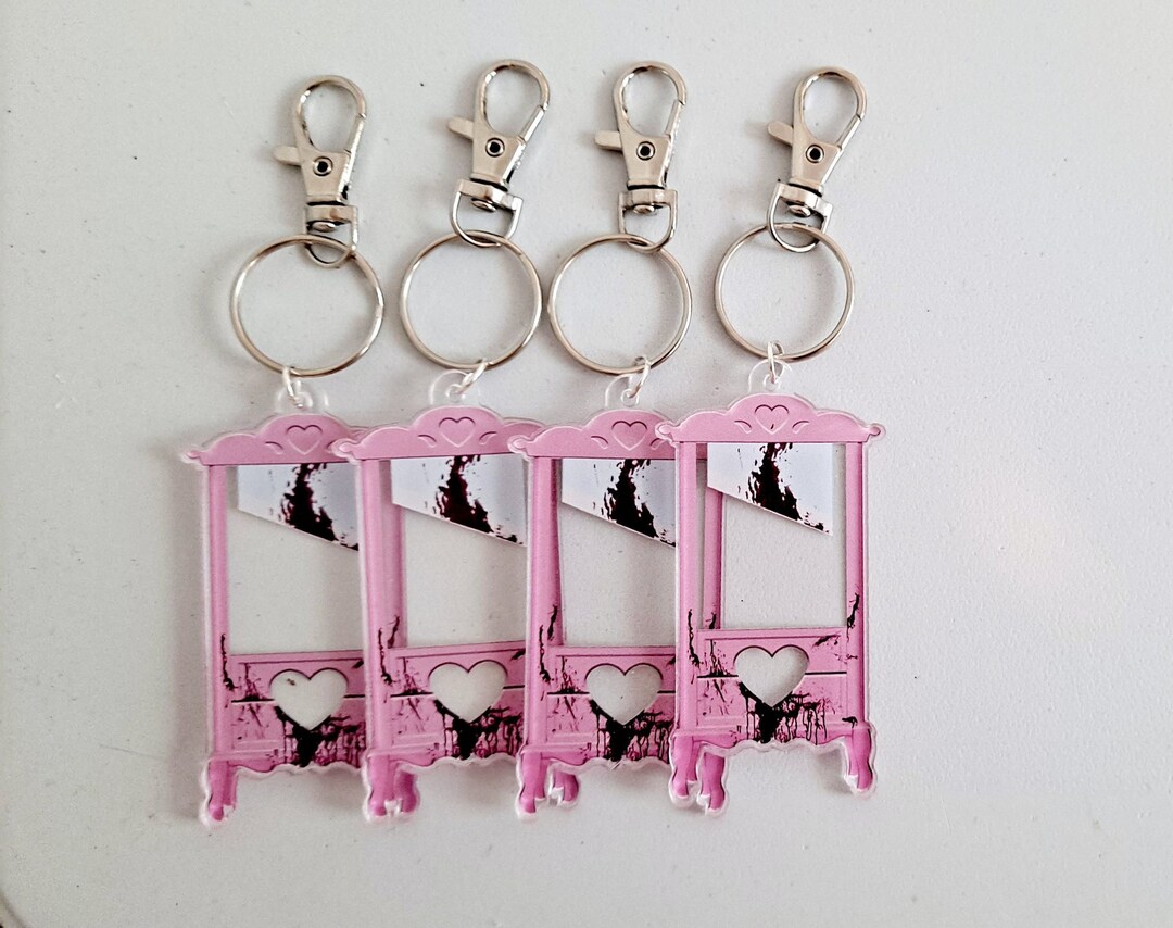 Pink Guillotine Keychain Etsy