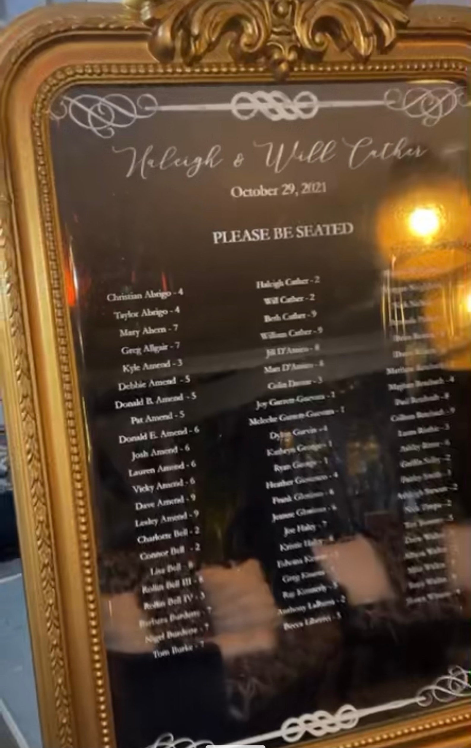 Mirror Seating Chart - Etsy