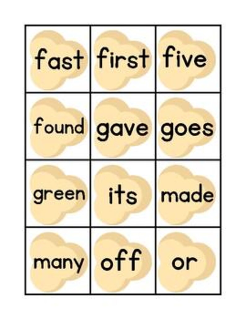 2nd Grade Dolch Sight Word Popcorn Game | Second Year Grades Fry Center ...