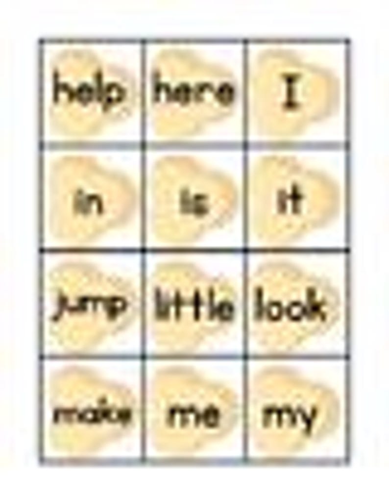 Pre-kindergarten Dolch Sight Word Popcorn Game | Preschool Fry Center ...