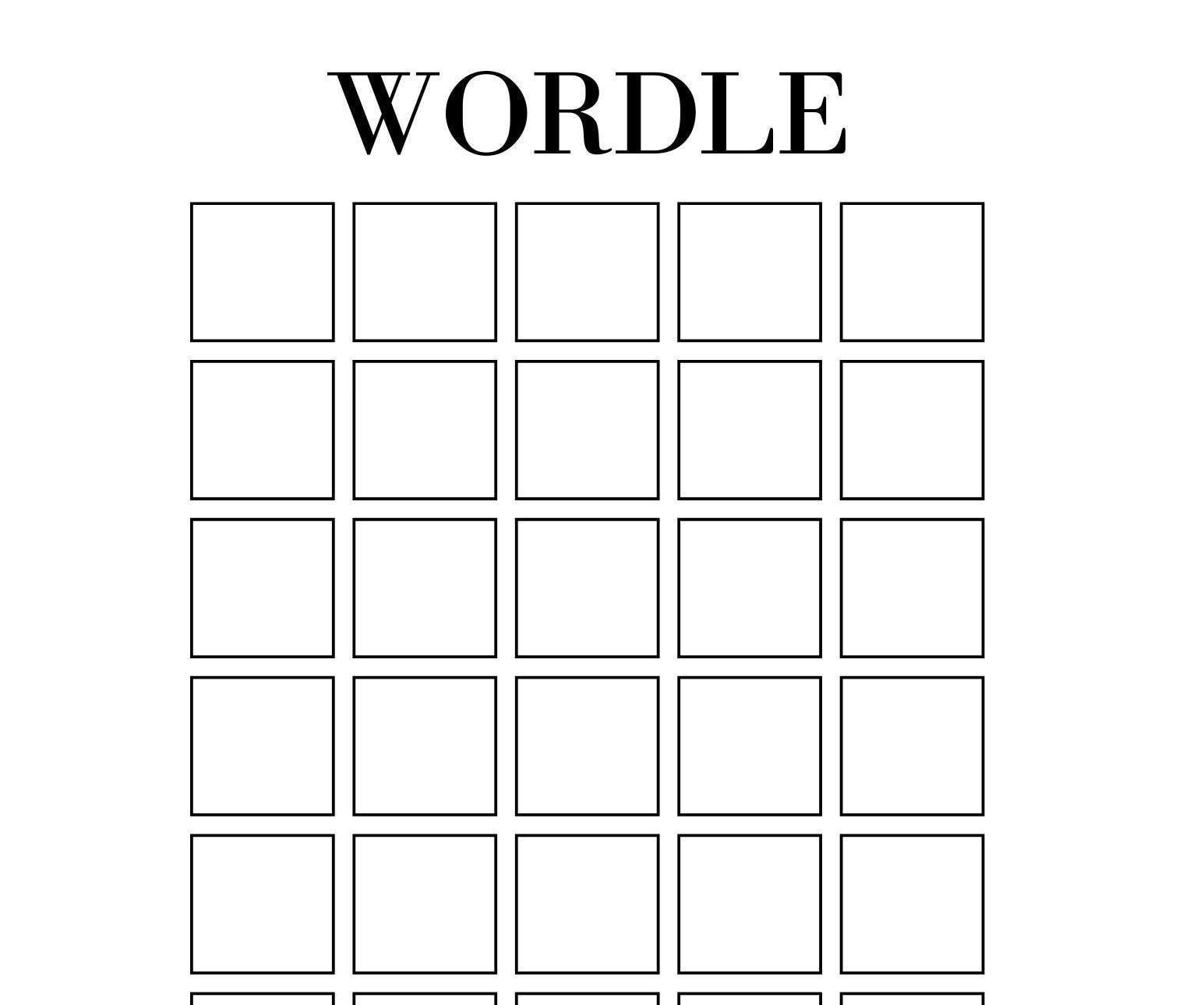 Wordle Game | Wordle Board Printable | Blank Puzzle Template | PDF ...