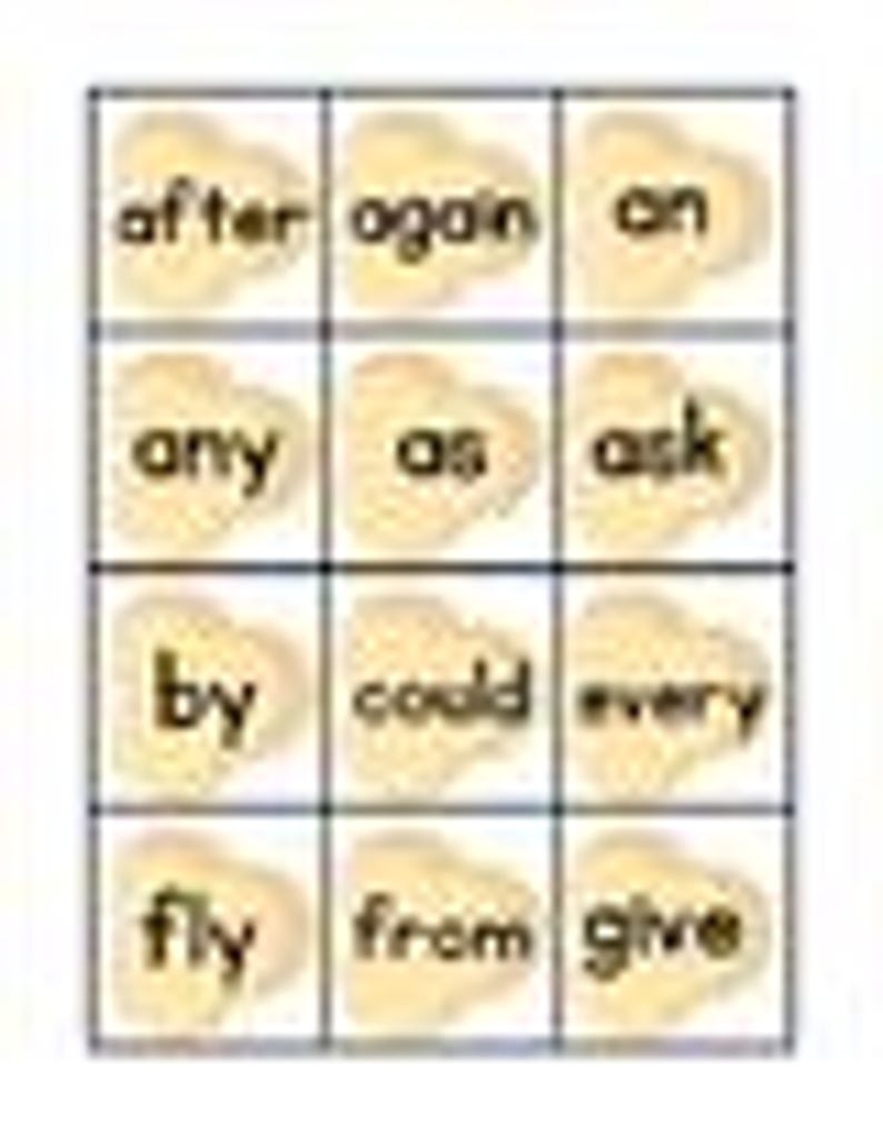 1st Grade Dolch Sight Word Popcorn Game | First Year Grades Fry Center ...