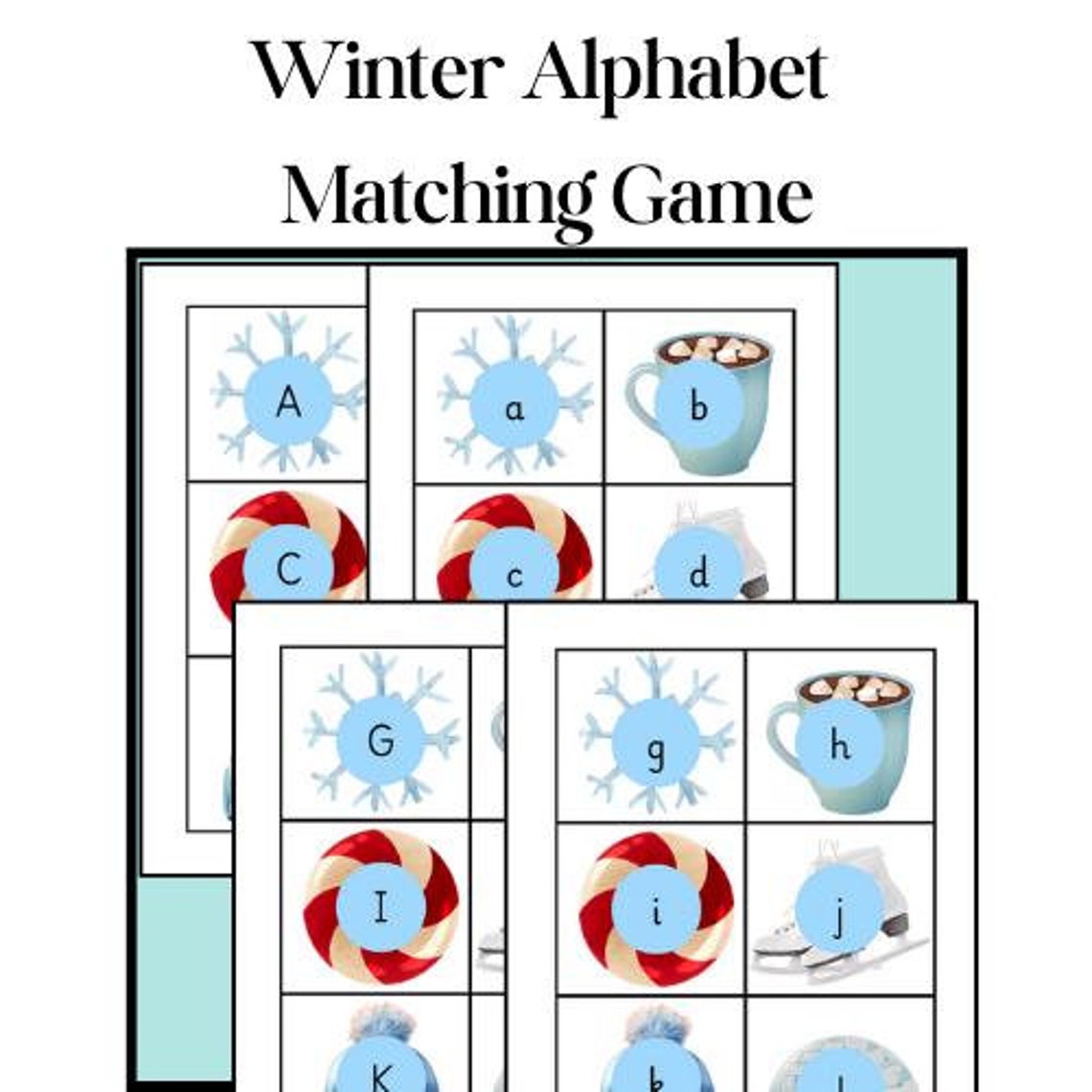 Winter Alphabet Matching Game | Wintertime ABC Activities | Christmas ...
