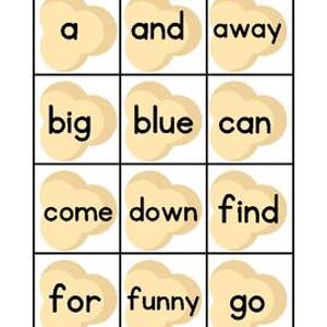 Pre-kindergarten Dolch Sight Word Popcorn Game | Preschool Fry Center ...
