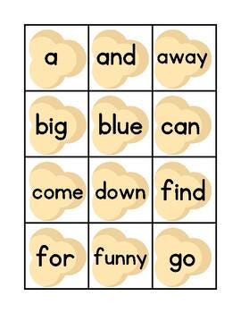 Pre-kindergarten Dolch Sight Word Popcorn Game | Preschool Fry Center ...