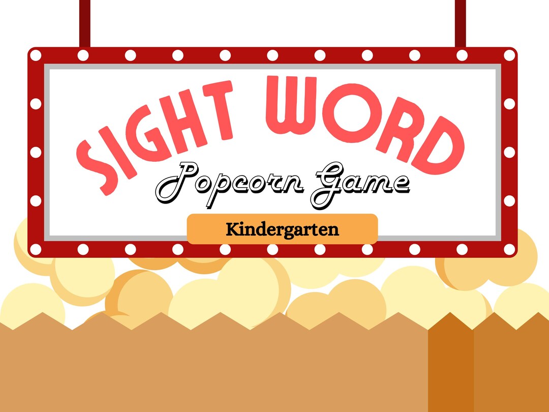 Kindergarten Dolch Sight Word Popcorn Game | Primer Fry Reading Center ...