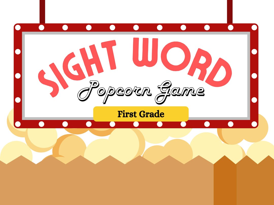 1st Grade Dolch Sight Word Popcorn Game | First Year Grades Fry Center ...