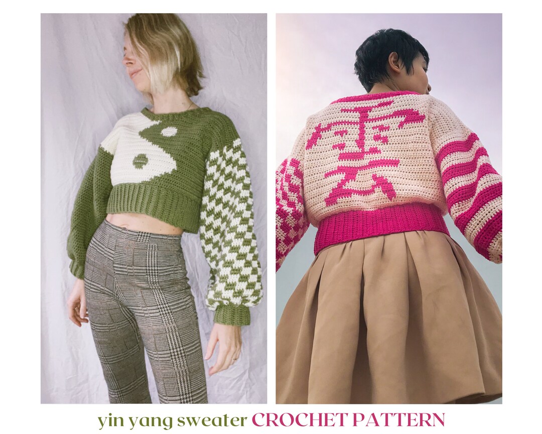 Yin Yang Sweater // Crochet Pattern // Crochet Sweater Pattern - Etsy