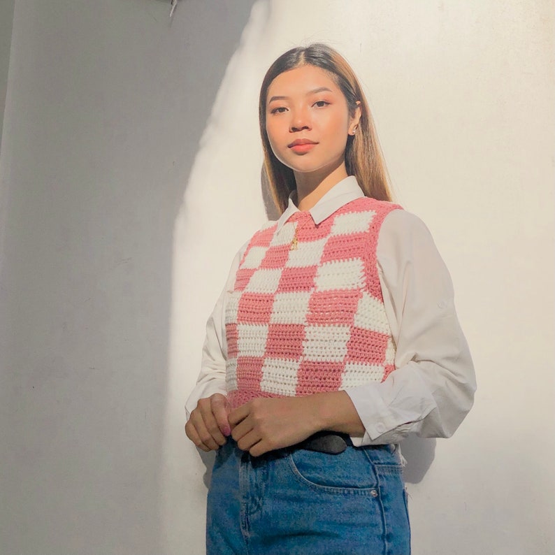 Checkmate Vest // Crochet Pattern // Crochet Checkered Vest Pattern - Etsy
