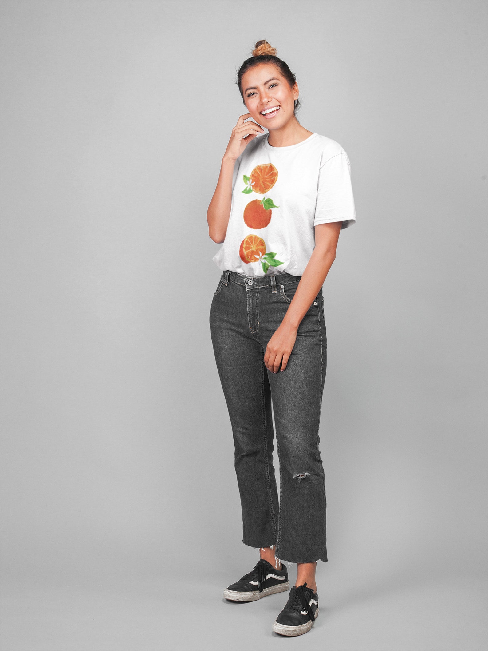 Orange Fruit Shirt Cottagecore Shirt Fruit Print Shirt - Etsy