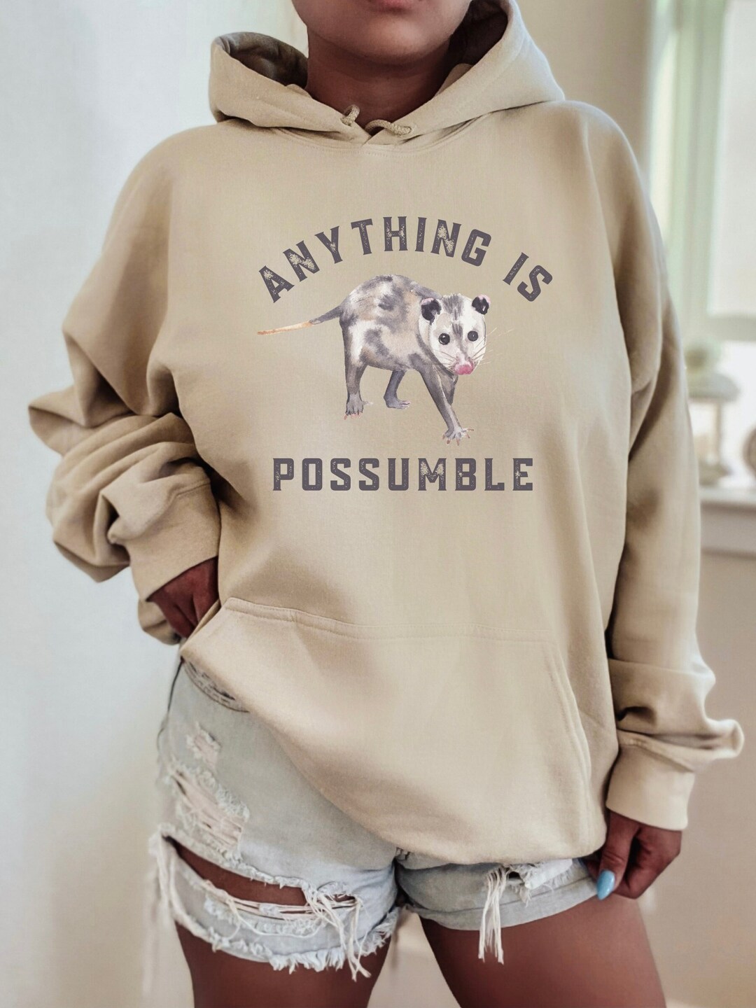 Possum Hoodie Opossum Hoodie Possum Gift Cute Possum Cottagecore Hoodie ...