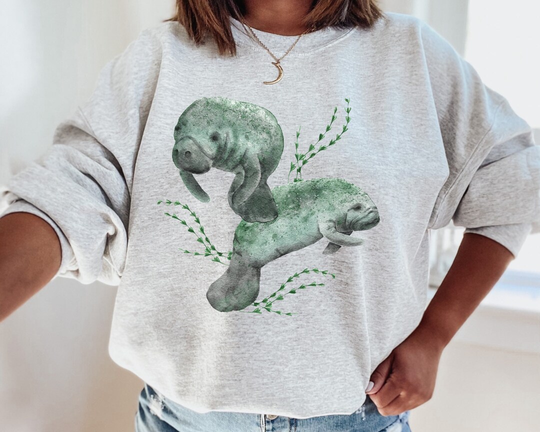 Manatee Sweater Manatee Sweatshirt Manatee Gifts Manatee Art Manatee ...