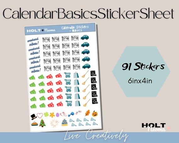 Calendar Stickers Sheet Basic Calendar Needs Budget Sticker | Etsy