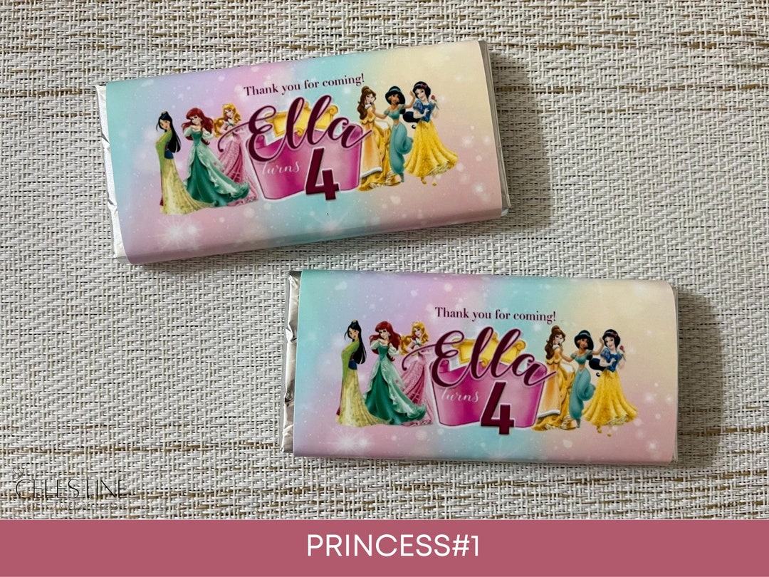 Princess Birthday, Party Favours, Birthday Favours, Chocolate Bars ...