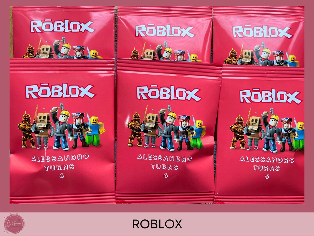 Personalised Chip Bags, Chip Bags, Chip Packets, Party Favours, Roblox ...