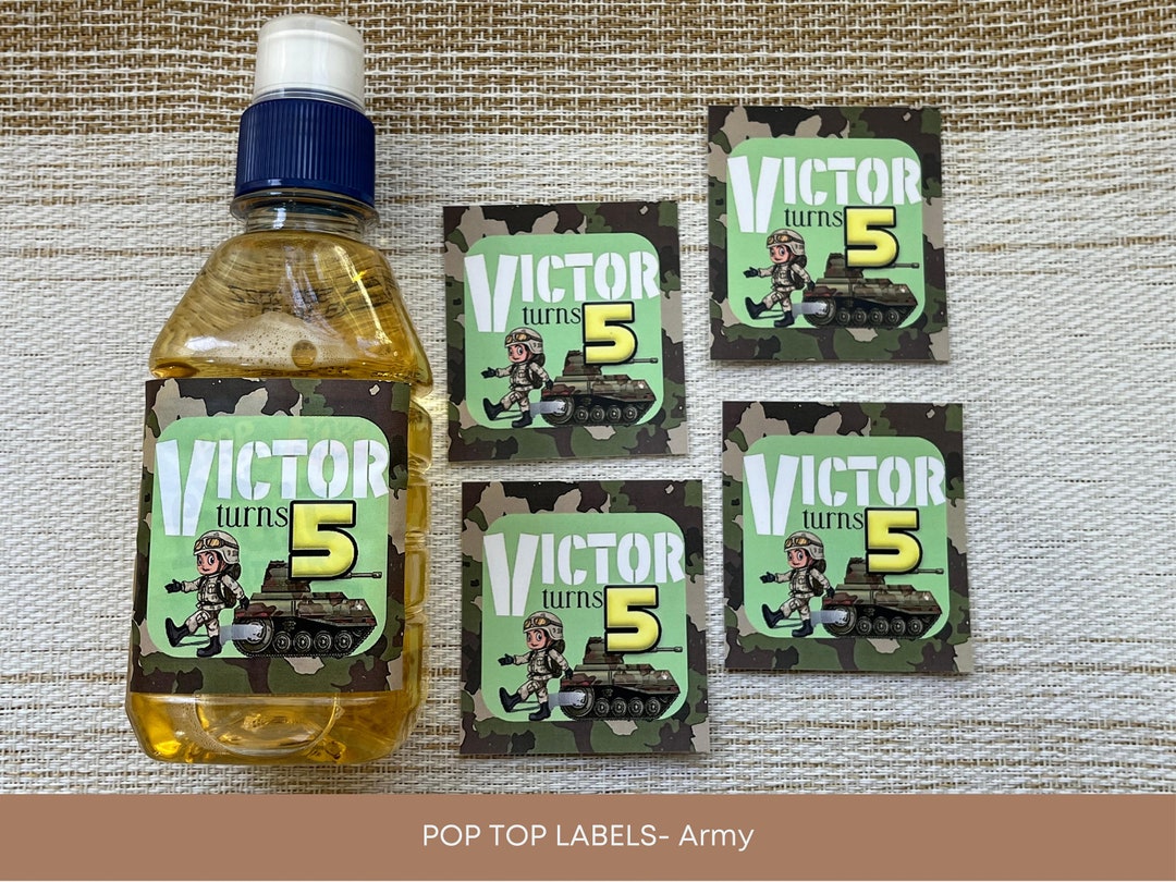 Pop Tops Label, Army Pop Tops Label, Customised Pop Tops Label ...