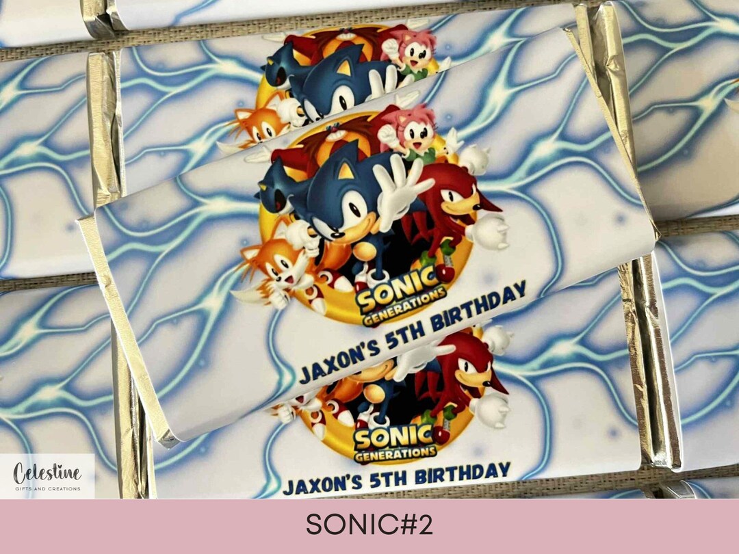 Chocolate Bars, Birthday Favours, Sonic Theme Party, Sonic Theme Ideas ...