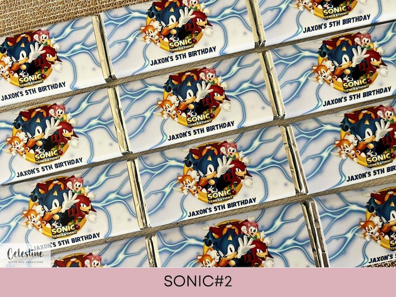 Chocolate Bars, Birthday Favours, Sonic Theme Party, Sonic Theme Ideas ...