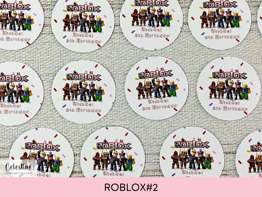 PRINTED Sticker Labels, Thank You Stickers, Roblox Birthday ...