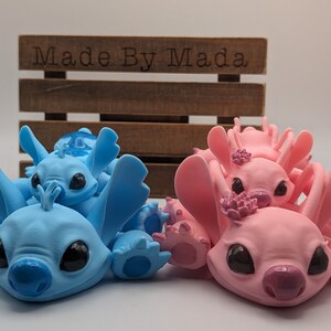 STITCH and ANGEL Fidget Toys Hand Painted UV Resin Sealed 2 Sizes - Etsy