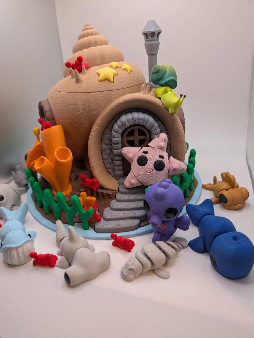 Seashell Playset & Storage- Underwater Creatures in a Cute Interactive ...