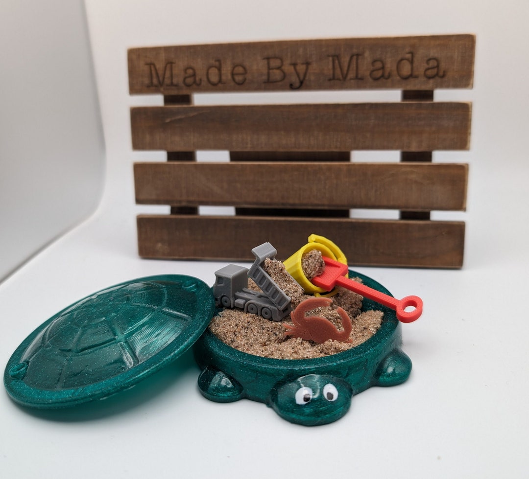 Personal Nostalgic Turtle Desktop Sandbox, Miniature Zen Garden Desktop ...