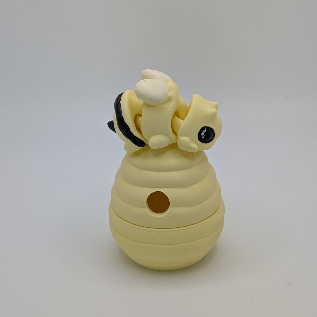 Honey Bee Articulated Toy With Beehive Hide-away TWO Different Sizes - Etsy