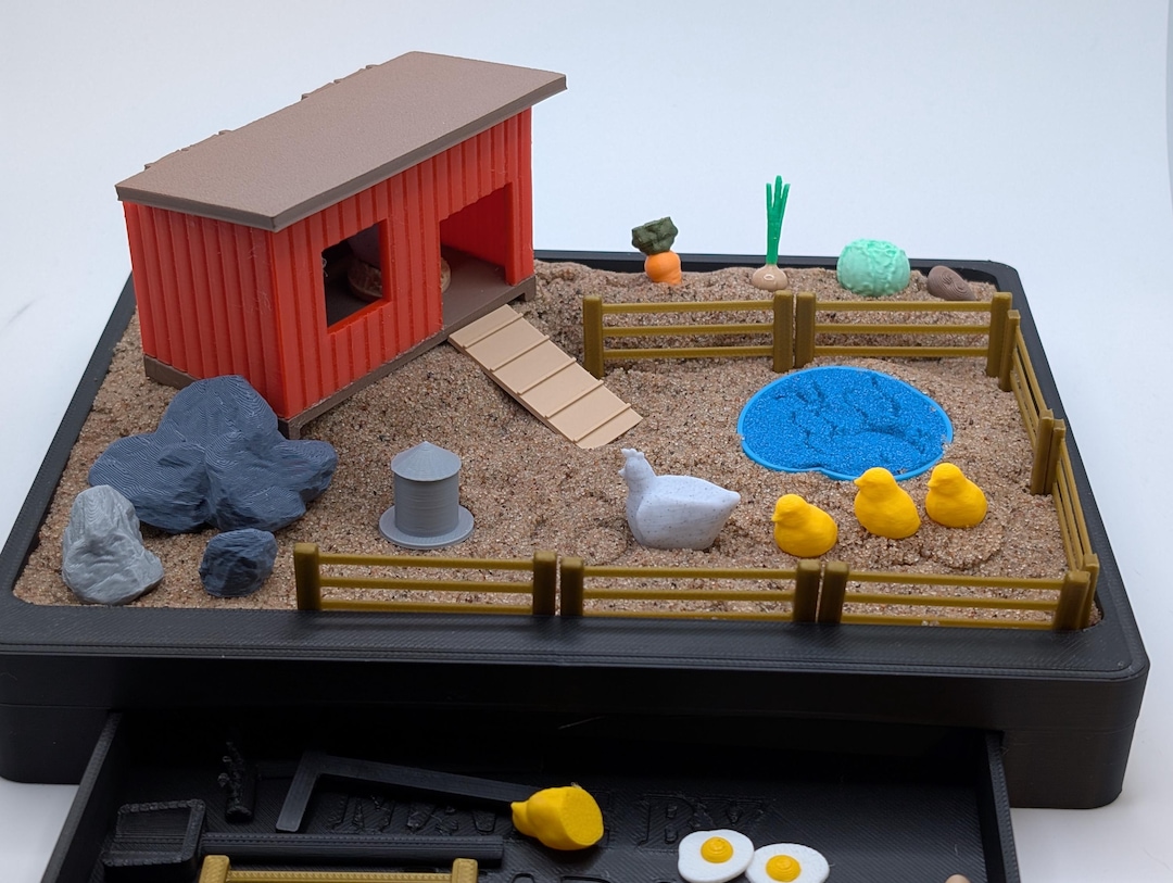 Chicken Coop Zen Garden - Kinetic Sand Relaxation Set - Etsy