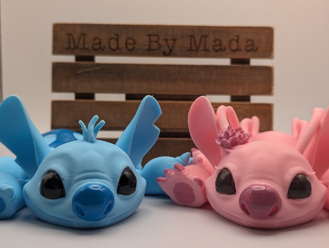 STITCH and ANGEL Fidget Toys Hand Painted UV Resin Sealed 2 Sizes - Etsy