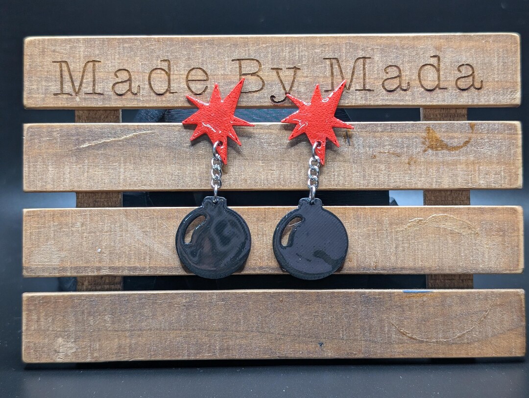 Bomb Earrings, Cartoon Explosion Jewelry, Acme, Road Runner - Etsy