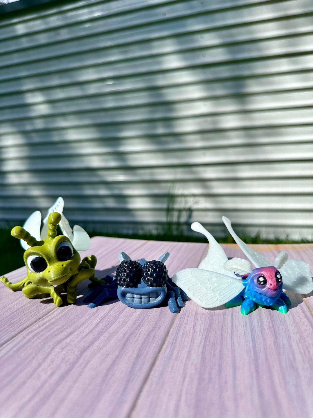 BUGS 3 Styles Luna Moth, Lightening Bug, Fly Cute Insect Figures ...