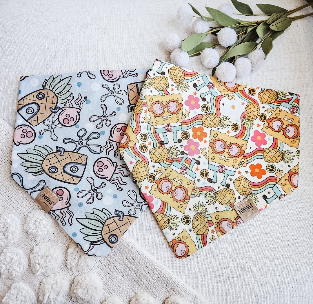 Groovy Sponge Dog Bandana: Reversible Snap-on Pet Bandana - Etsy