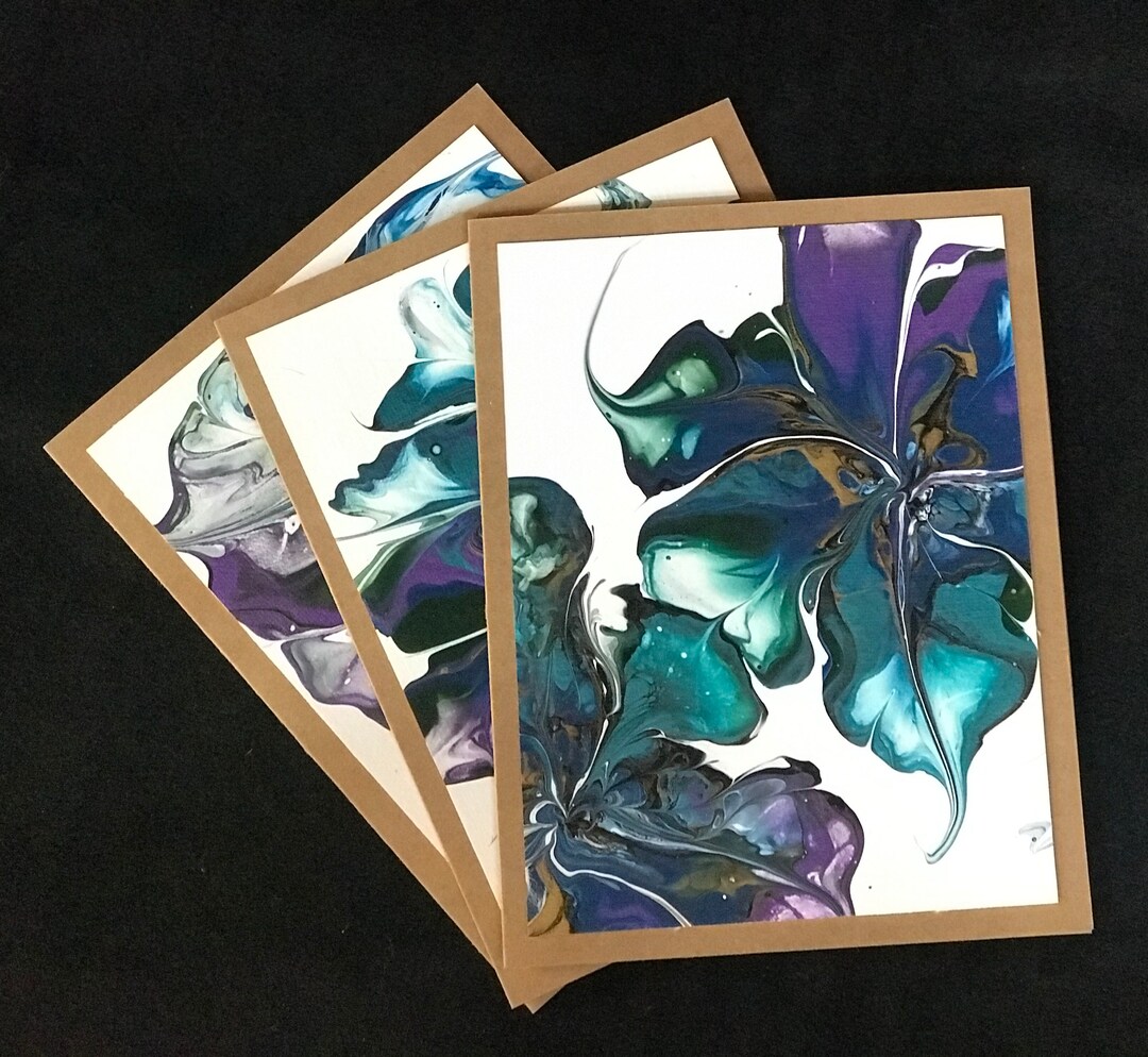 Original Hand-painted Canvas Cards - Etsy