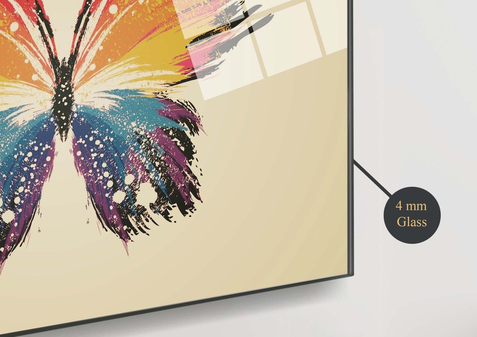 Tempered Glass Backsplash Butterfly Kitchen Backsplash - Etsy