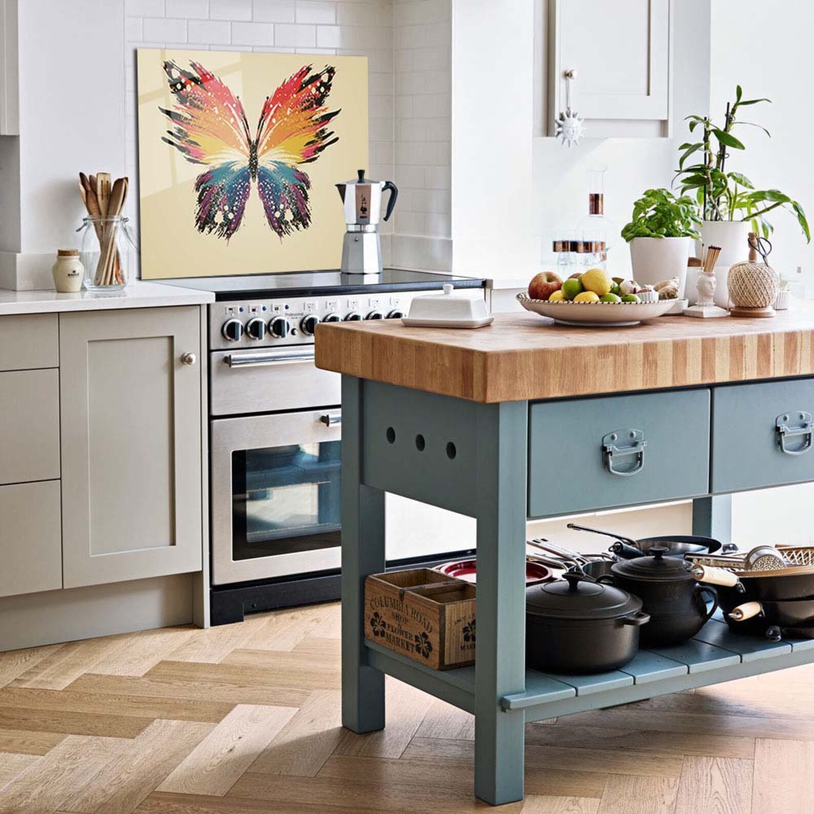 Tempered Glass Backsplash Butterfly Kitchen Backsplash - Etsy