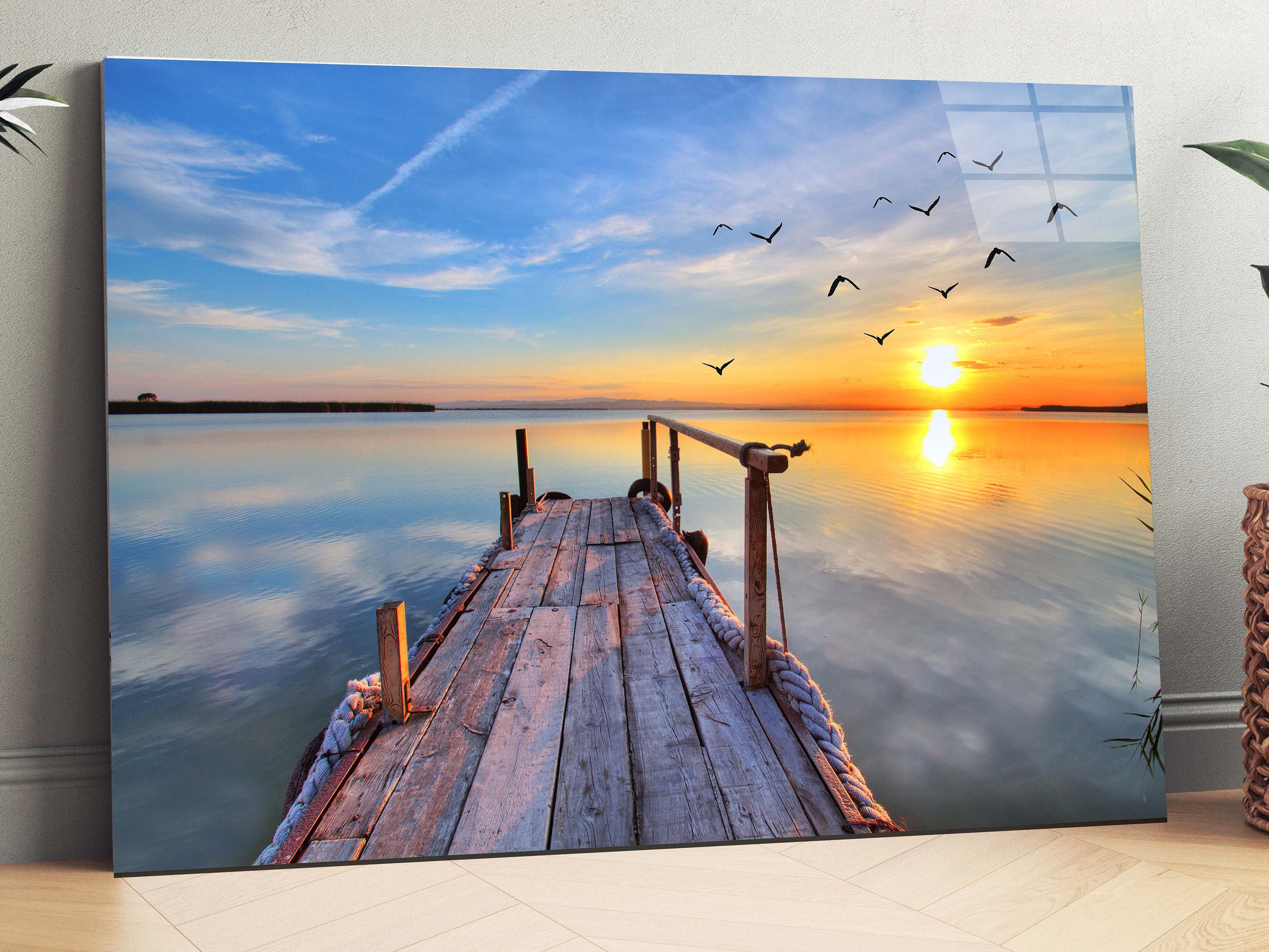 Tempered Glass Wall Art Vetical Dock Landscape Extra Large - Etsy