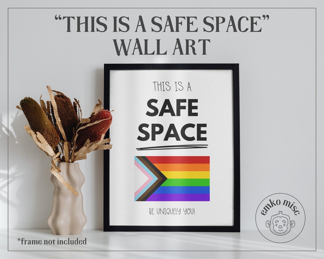 Safe Space Poster | LGBTQ Inclusive Wall Art for Teachers & Counselors ...