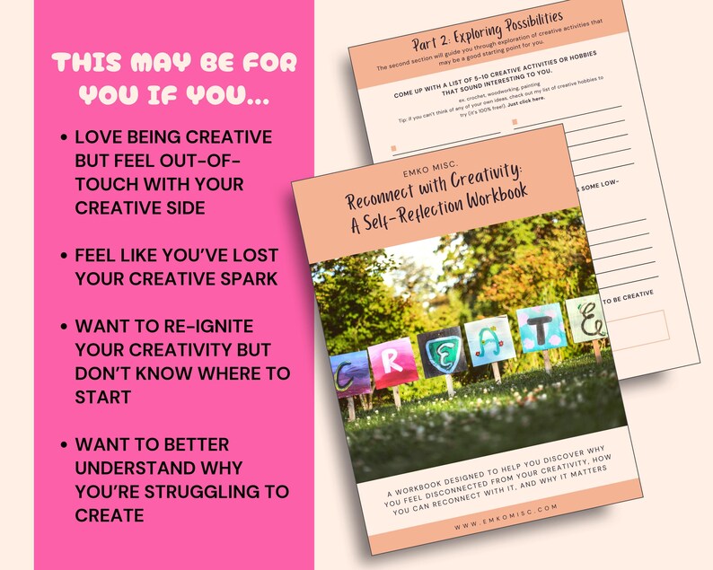 Reconnect With Creativity Workbook | Digital Workbook for Creatives ...