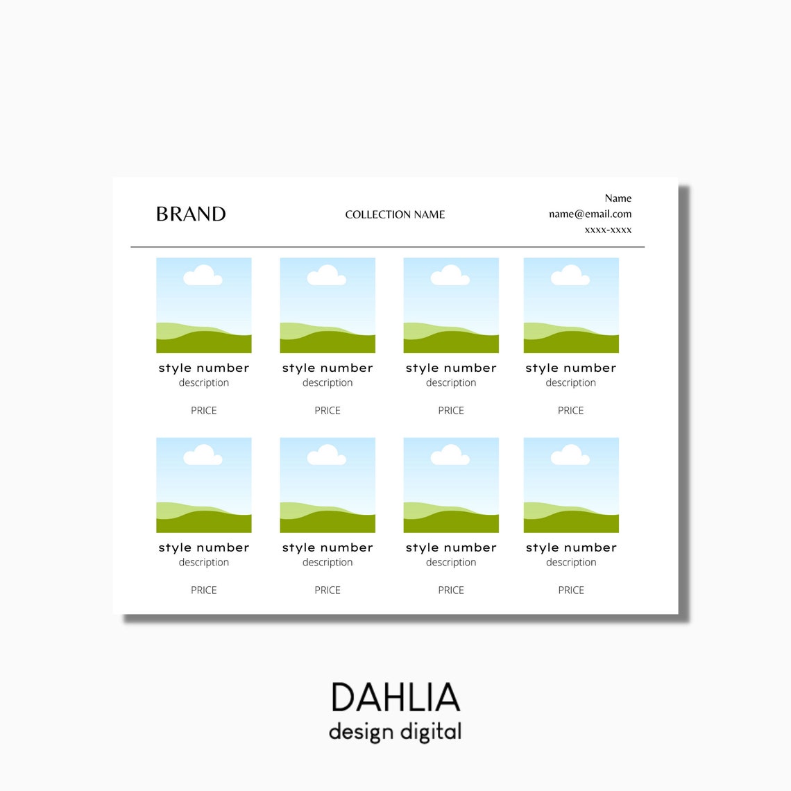 Wholesale Line Sheet, Editable Line Sheet Template, Linesheet Canva ...