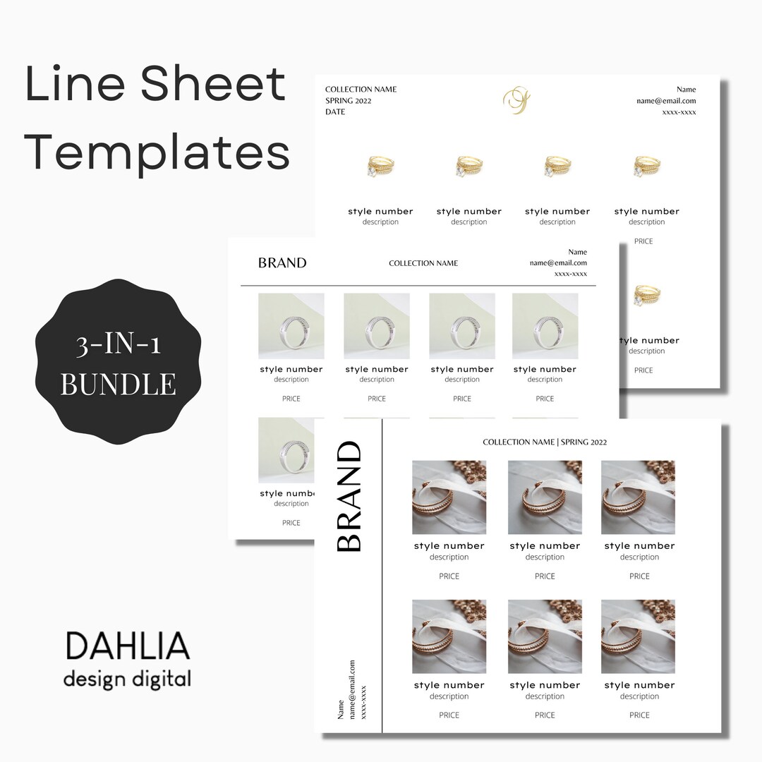 Wholesale Line Sheet, Editable Line Sheet Template, Linesheet Canva ...