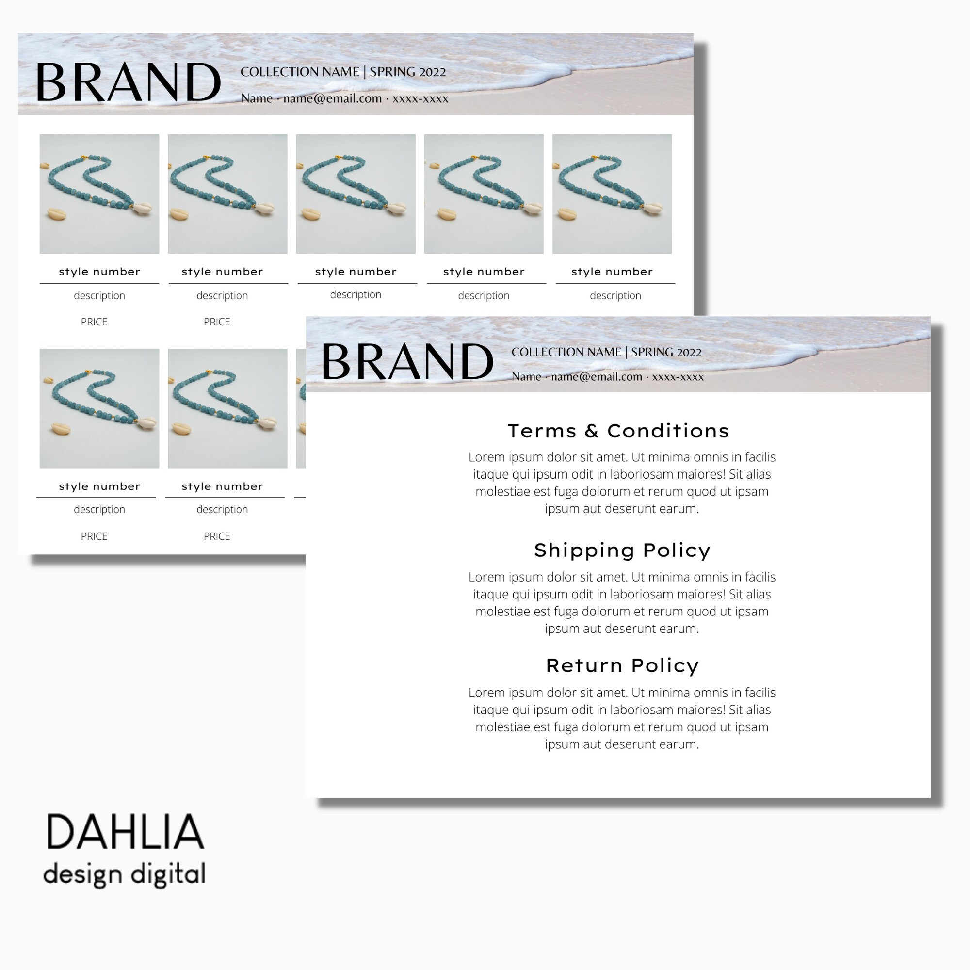 Line Sheet for Wholesale, Price List Template, Canva Linesheet ...