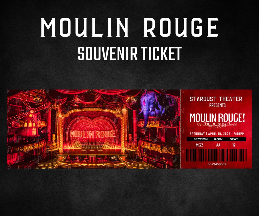 Moulin Rouge Ticket| Musical Play Keepsake | Double Sided - Etsy