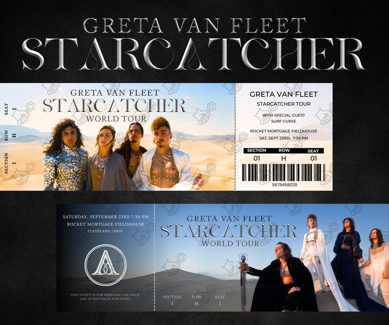 Physical Greta Van Fleet Concert Ticket| STARCATCHER World Tour ...