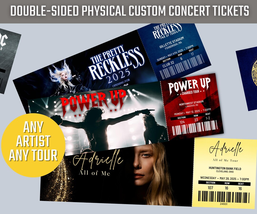 Physical Ticket Custom Personalized Laminated Concert Event Ticket ...