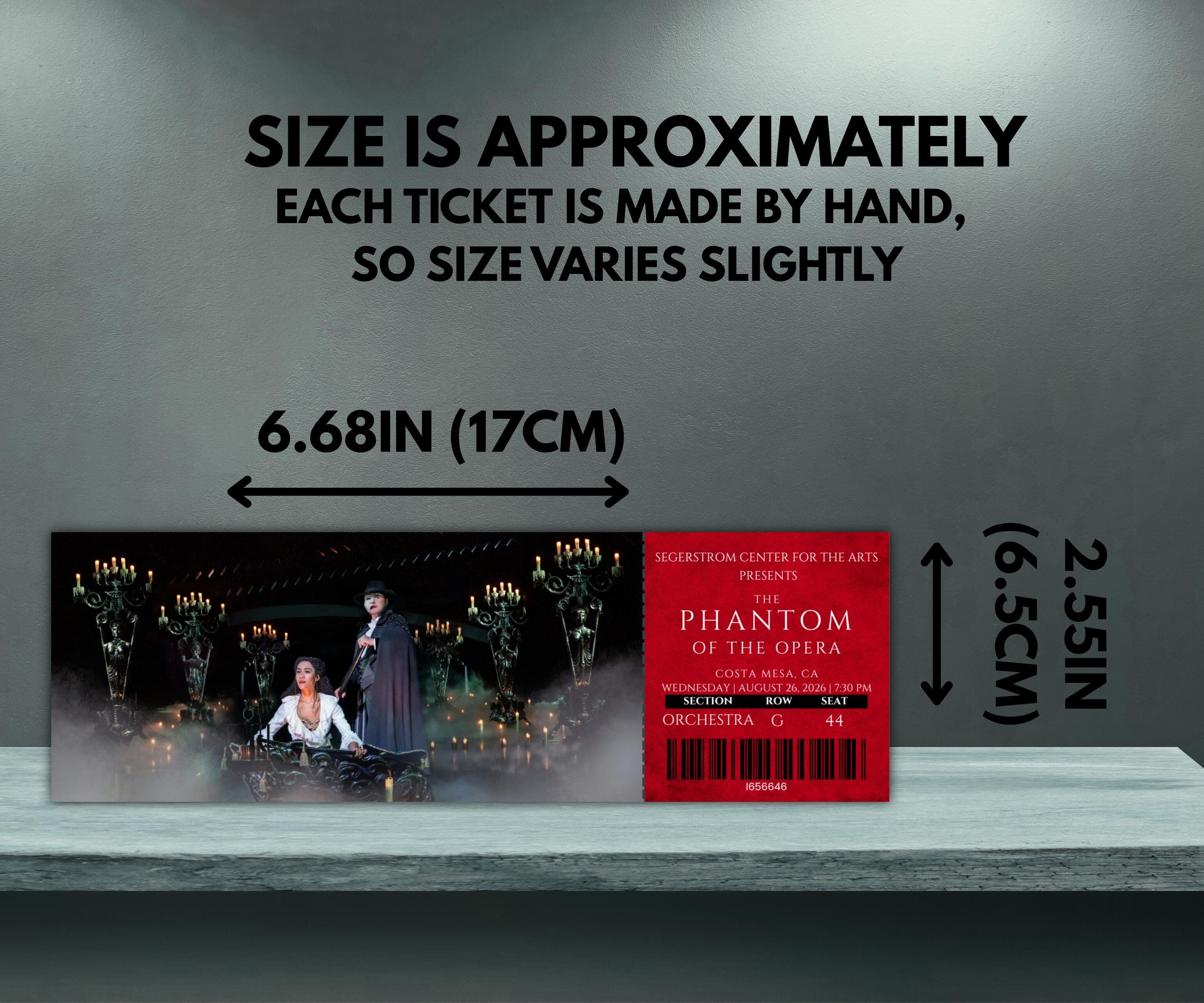 Physical Ticket Custom Personalized Laminated Musical Broadway Event ...